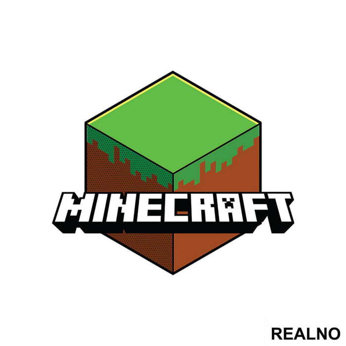 Grass Block Logo - Minecraft - Nalepnica