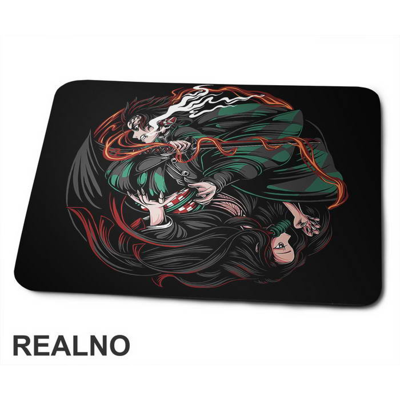 Tanjiro And Nezuko - Circle - Demon Slayer - Podloga za miš